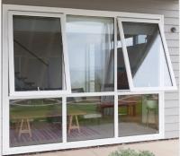 China Aluminum Awning Window Manufacturer Outdoor Windproof Double Glazed Glass Top Swing Window for sale