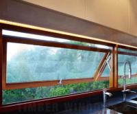 China Aluminum Awning Window Manufacturer Outdoor Windproof Double Glazed Glass Top Swing Window for sale