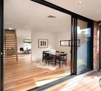 China Panoramic Glass Sliding Door Aluminum Slim Frame Automatic Operating System For Patio Terrace for sale