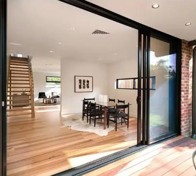 China Panoramic Glass Sliding Door Aluminum Slim Frame Automatic Operating System For Patio Terrace for sale