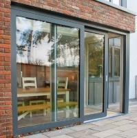 China Panoramic Glass Sliding Door Aluminum Slim Frame Automatic Operating System For Patio Terrace for sale