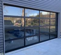 China Single Clear Tempered Glass Garage Door Contemporary Design with Rust-proof Aluminum Frame for sale