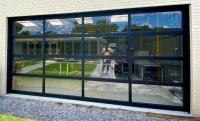 China Single Clear Tempered Glass Garage Door Contemporary Design with Rust-proof Aluminum Frame for sale