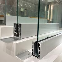China Floor Mounted U Channel Glass Railing With 12-21.52mm Tempered Laminated Glass for sale