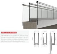 China Floor Mounted U Channel Glass Railing With 12-21.52mm Tempered Laminated Glass for sale