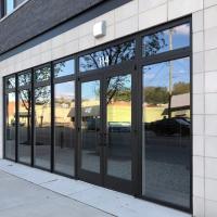 China Storefront Glass Door Customized Commercial Tempered Glass Window And Door for sale