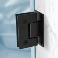 China Glass Shower Door 10mm Toughened Glass Frameless Shower Enclosures With Black Hinges for sale