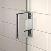 China Glass Shower Door 10mm Toughened Glass Frameless Shower Enclosures With Black Hinges for sale