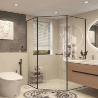 China Glass Shower Enclosure Frame Single Custom Made Semi-Frameless Door Modern Glass Shower Doors for sale