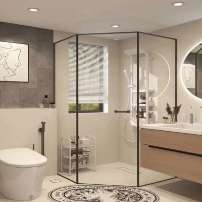 China Glass Shower Enclosure Frame Single Custom Made Semi-Frameless Door Modern Glass Shower Doors for sale