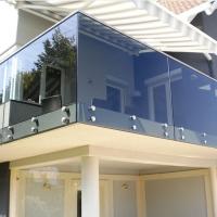 China 12mm to 24mm Tempered Laminated Glass Railing Balustrade with Stainless Steel Handrail for Interior & Exterior Use for sale