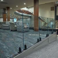 China 12mm to 24mm Tempered Laminated Glass Railing Balustrade with Stainless Steel Handrail for Interior & Exterior Use for sale