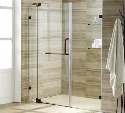 China 6mm-12mm Custom Size Antirust Metal Framed Tempered Glass Sliding Shower Door with Aluminum Handle for sale