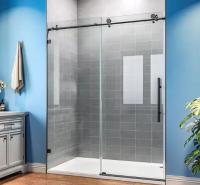 China 6mm-12mm Custom Size Antirust Metal Framed Tempered Glass Sliding Shower Door with Aluminum Handle for sale