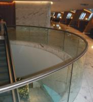 China 15mm Clear Toughened Curved Glass for Frameless Cantilever Panels Grouted into Floor Channel for sale