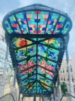 China 6+6/8+8mm Thickness Decorative Glass Customized Size Shape For Canopy Overpass Roof for sale