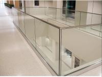 China Customized Length Tempered Glass Railing Balustrade with Aluminum Alloy U-channels Profile Hardware Length 150mm/200mm for sale