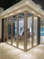 China Heavy-Duty Folding Insulating Glass Door With Aluminum Frame And German Hardware Accessories for sale