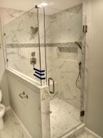 China Frameless Shower Enclosures Clear Super White Frosted Tempered Glass Shower Doors With Hingles Door Handles for sale