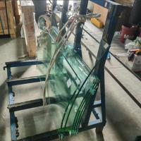 China Flat Curve 1/2'' 12mm Clear Tempered Toughened Hardened Glass For Railing Balustrade Balconies Patio for sale
