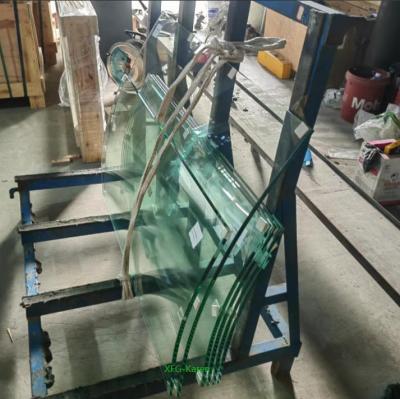 China Flat Curve 1/2'' 12mm Clear Tempered Toughened Hardened Glass For Railing Balustrade Balconies Patio for sale