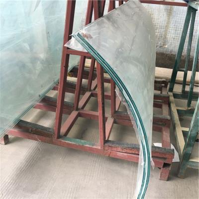 China 5+5mm 6+6mm 8+8mm Clear Ultra White Curved Glass Safety Laminated For Elevators Lifts for sale