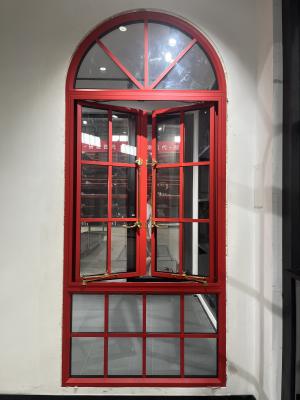 China European Style French Design Arch Top Casement Window Retro Luxury Tempered Glass With Aluminum Framed For Church Windows for sale