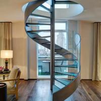 China Curved Glass Staircase Railing Tempered Laminated Glass Stairs Handrail Balustrade Railings for sale
