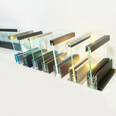 China Aluminum Profile U Channel With Handrail For Glass Railing Balustrade for sale