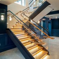China Staircase Glass Railings Powder Coated Aluminum U- Channel And Handrail Accessories for sale
