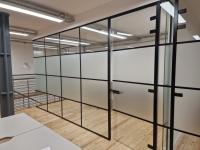 China Frosted Glass Office Partition With Thermal Insulation Aluminum Accessories Profiles for sale