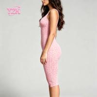 China Custom Women's Pink Leopard Ribbed Capri Yoga Fitness Jumpsuit for sale