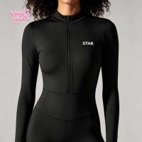 China Custom Women's Half Zip Long Sleeve Short Yoga Jumpsuit for sale