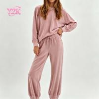 China Custom Women's Terry Sweatshirt Jogger Pants Lounge Set for sale