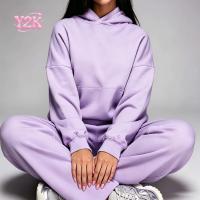 China Custom Purple Oversized Zip Up Hoodie Women Casual Sweatshirt for sale