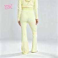 China Custom Women's Lightweight Ribbed Knit Flared Lounge Pants for sale