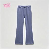 China Custom Women's Brushed Fleece Mid Rise Flared Sweatpants for sale