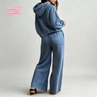 China Custom Women's Varsity Number Hoodie Wide Leg Sweatpants Set for sale