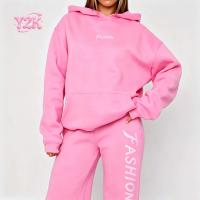 China Custom Women's Oversized Hoodie Wide Leg Sweatpants Set for sale