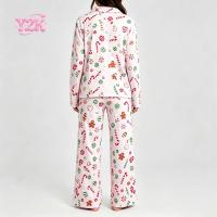 China Custom Women's Animal Print Shirt Wide Leg Pajama Set for sale