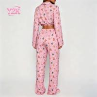 China Custom Women's Christmas Print Shirt Jogger Pajama Set for sale