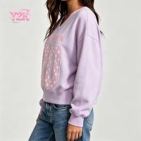 China Custom Women's Varsity Number V Neck Fleece Sweatshirt for sale