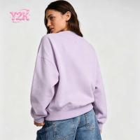 China Custom Women's Varsity Number V Neck Fleece Sweatshirt for sale