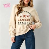 China Custom Women's Gingerbread Graphic Fleece Crewneck Sweatshirt for sale