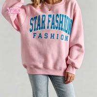 China Custom Women's Collegiate Letter Oversized Crewneck Sweatshirt for sale