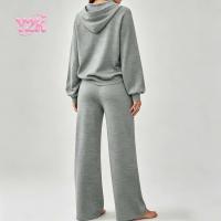 China Custom Women's Cowl Neck Top Wide Leg Lounge Pants Set for sale