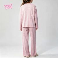 China Custom Women's Pointelle Knit Top Wide Leg Lounge Pants Set for sale