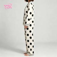 China Custom Women's Polka Dot Button Shirt Wide Leg Pajama Set for sale
