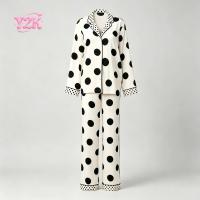 China Custom Women's Polka Dot Button Shirt Wide Leg Pajama Set for sale