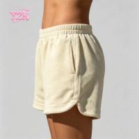 China Custom Women's Terry Cloth High Waisted Casual Beach Shorts for sale